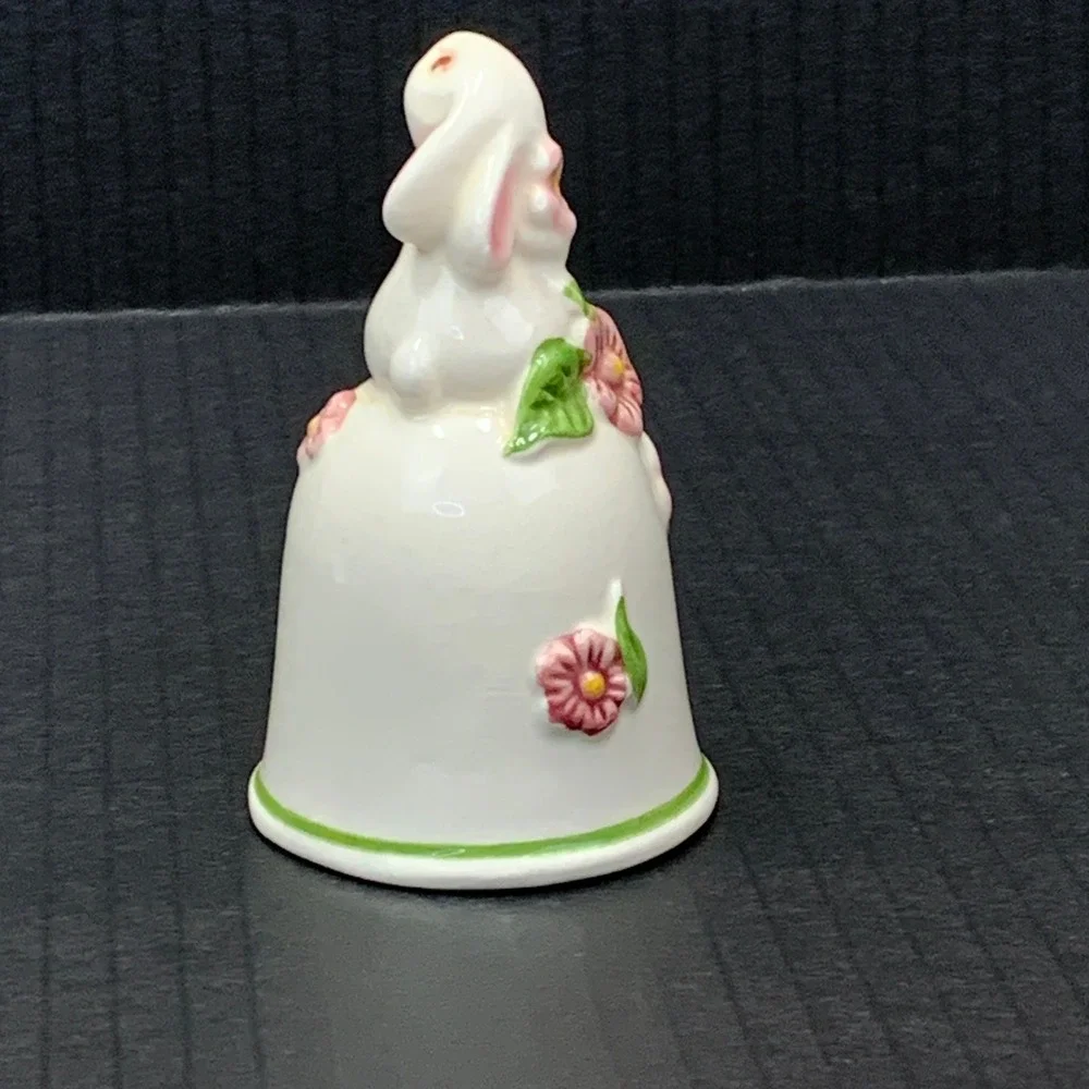 Avon | Accents | Avon 984 Porcelain Bunny Rabbit Bell Pink Flowers ...
